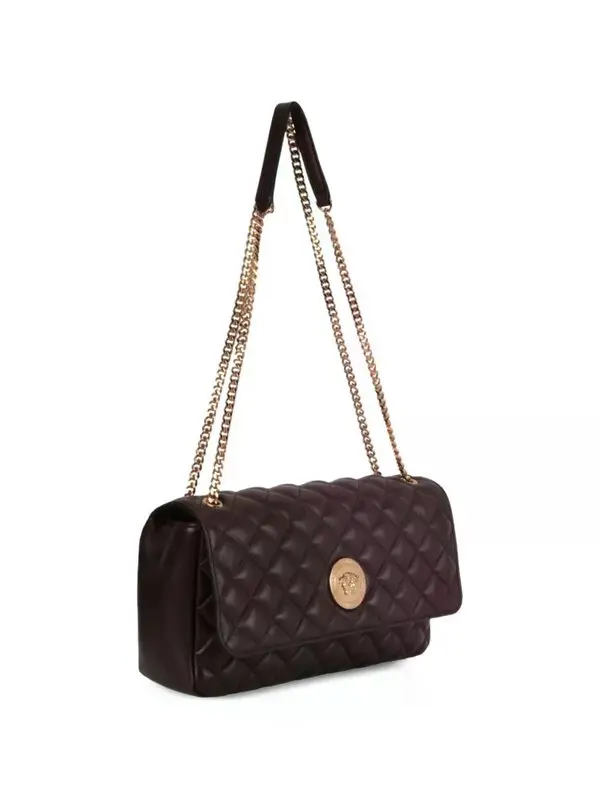 Versace Quilted Leather Shoulder Bag - Brown