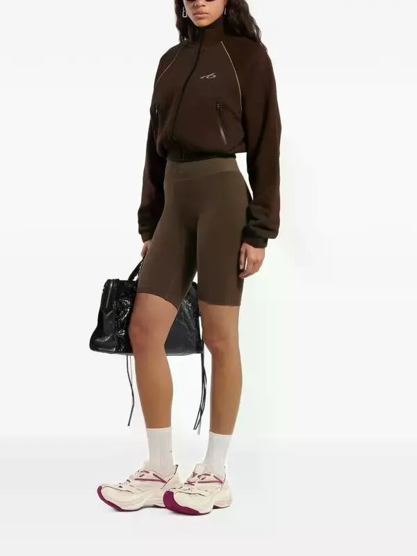 Balenciaga Cropped Piped-trim Performance Track Jacket - Brown