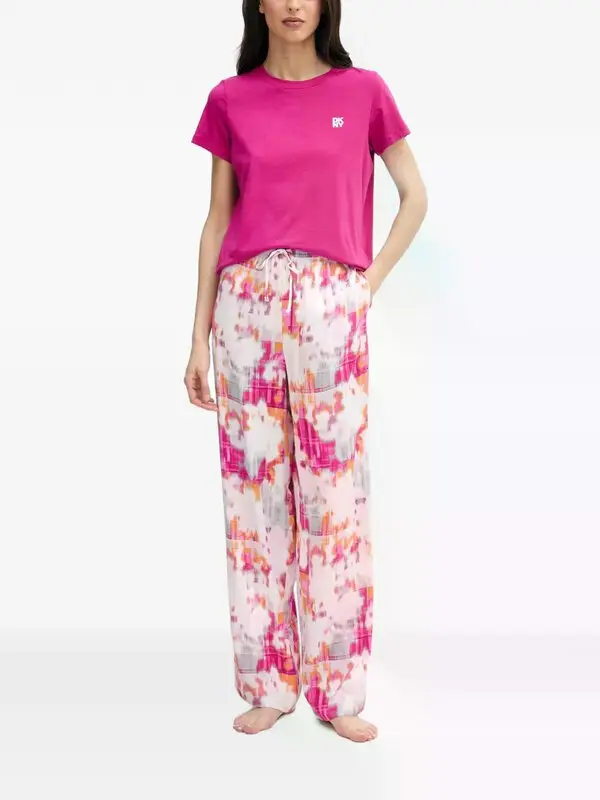 Dkny Abstract-print Two-piece Pajamas - White