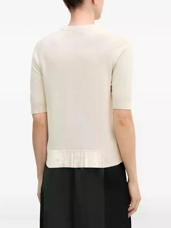 Dkny Floral-intarsia Short-sleeve Top