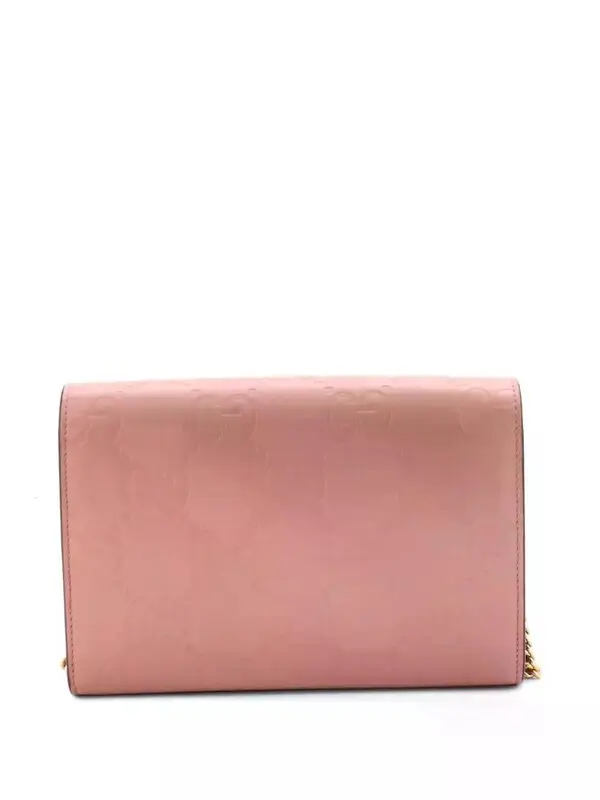 Gucci Envelope Wallet On Chain Guccissima Leather Shoulder Bag - Pink
