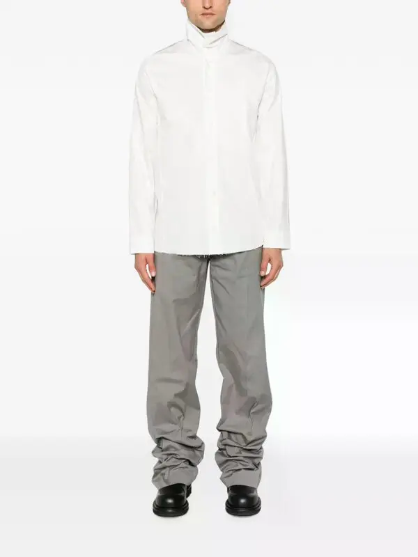 LEON EMANUEL BLANCK High-collar Raw-edge Shirt