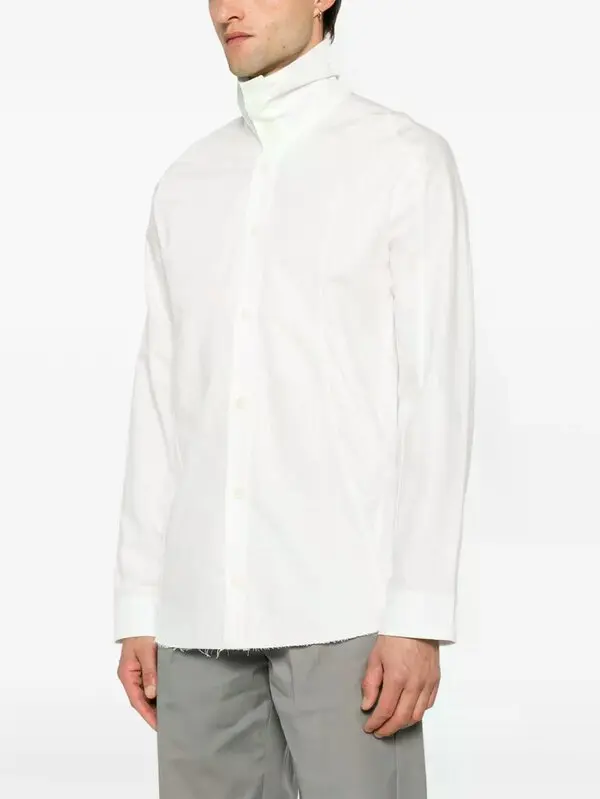 LEON EMANUEL BLANCK High-collar Raw-edge Shirt