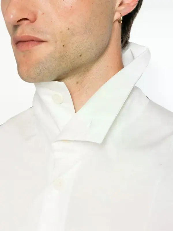 LEON EMANUEL BLANCK High-collar Raw-edge Shirt