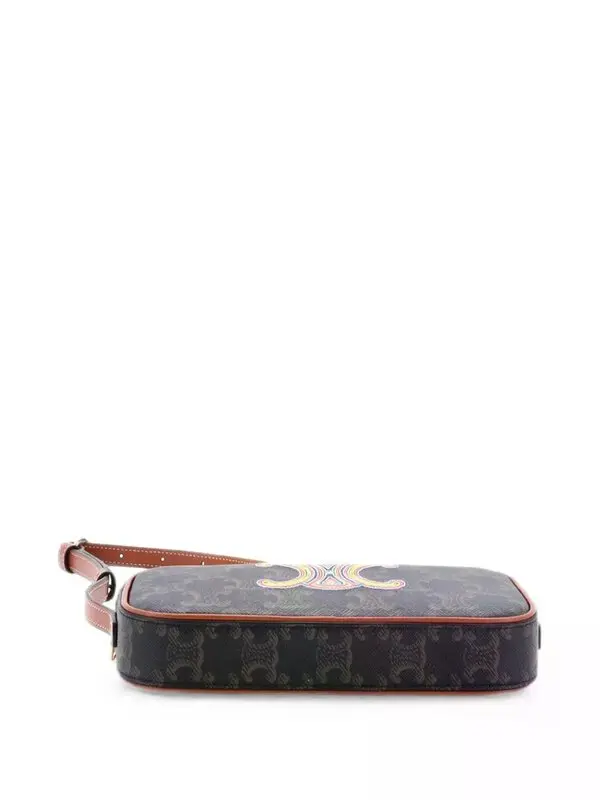 Celine Cuir Triomphe Camera Embroidered Triomphe Coated Canvas With Leather Small Shoulder Bag