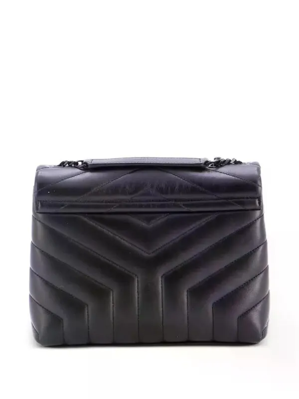Saint Laurent Small Loulou Matelassé Chevron Leather Shoulder Bag - Black