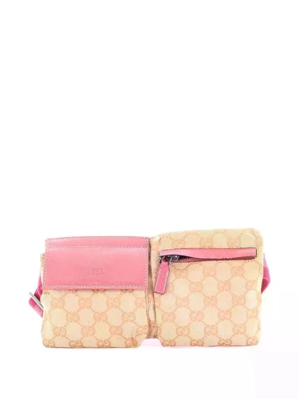 Gucci Vintage Gg Canvas Belt Bag - Pink