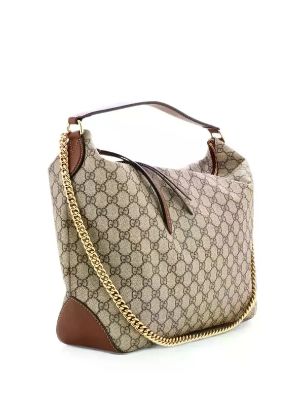 Gucci Chain Gg Coated Canvas Large Hobo Bag