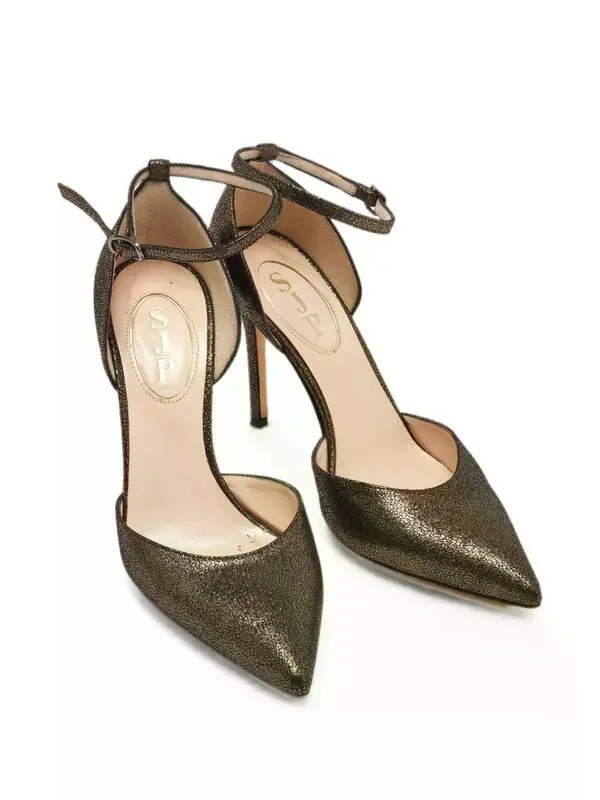 Sjp By Sarah Jessica Parker Black Suede D'orsay Ankle Strap Pumps
