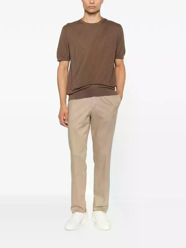 Corneliani Beige Pressed Crease Trousers