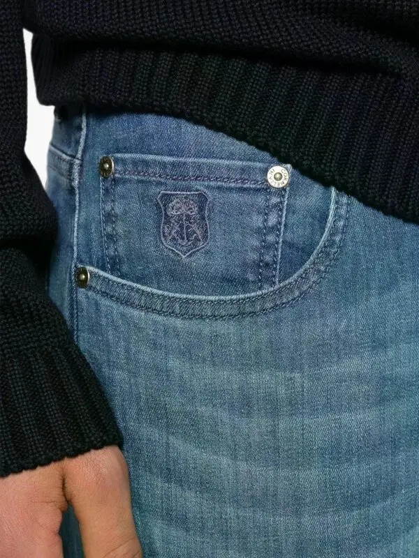 Corneliani Faded-effect Straight-leg Jeans