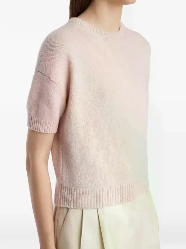 Khaite Cashmere Crewneck Short Sleeve Sweater - Pink