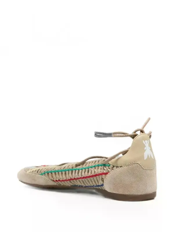 Patrizia Pepe Dancing Skin Raffia Ballet Flats - Neutrals