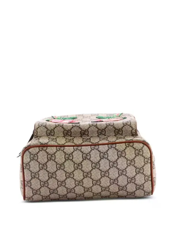 Gucci Embroidered Gg Coated Canvas Small Backpack - Brown