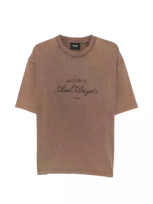 Axel Arigato Paris Washed Sky Cotton T-shirt - Brown