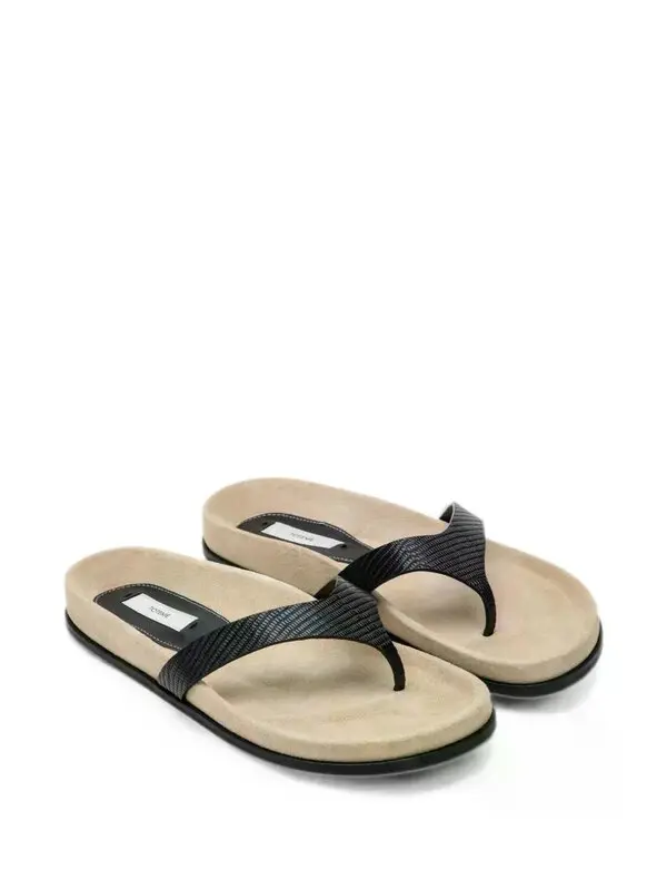 TOTEME Swift Lizard-effect Leather Sandals - Neutrals