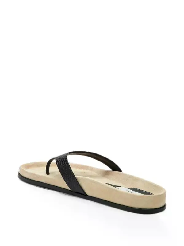 TOTEME Swift Lizard-effect Leather Sandals - Neutrals