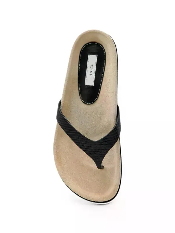 TOTEME Swift Lizard-effect Leather Sandals - Neutrals