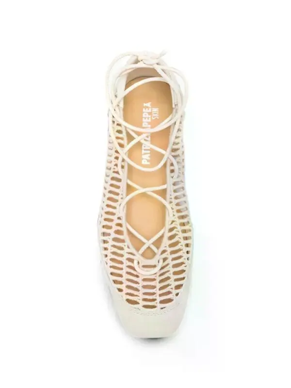 Patrizia Pepe Dancing Skin Raffia Ballet Flats