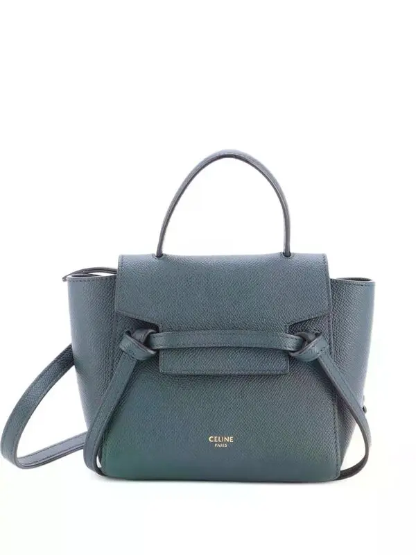 Celine Textured Leather Belt Bag Pico Shoulder Bag - Green