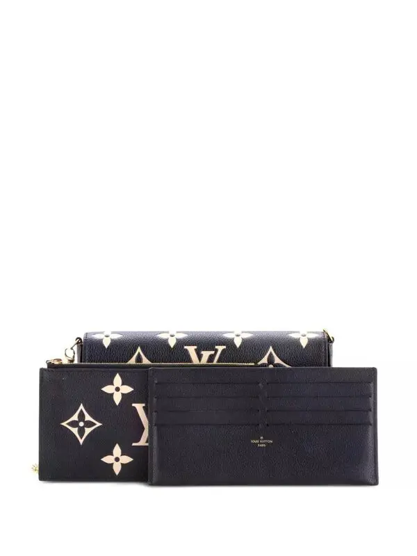 LOUIS VUITTON Felicie Pochette Bicolor Monogram Empreinte Giant Crossbody Bag - Black