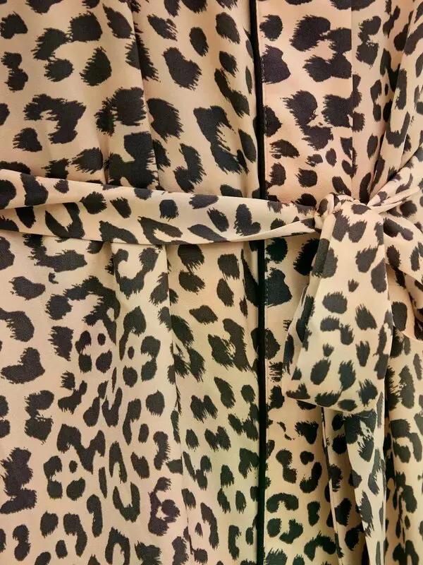 Dkny Leopard-print Belted Robe