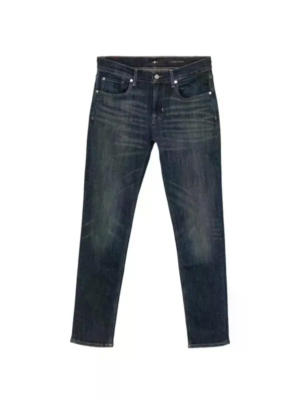 7 For All Mankind Whiskered Faded Effect Jeans - Blue