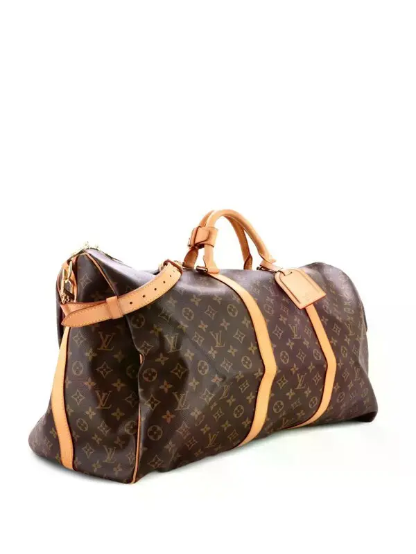 LOUIS VUITTON Keepall Bandouliere Monogram Canvas 60 Travel Bag - Brown