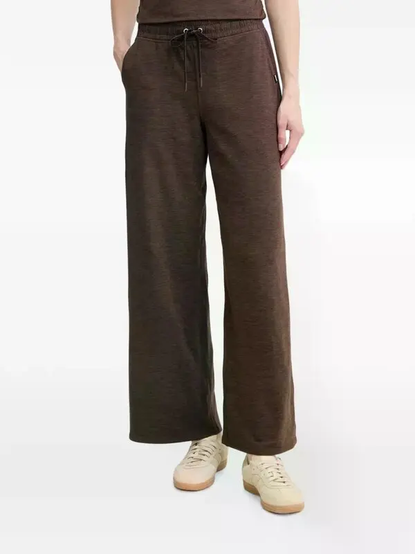 Dkny Mid-rise Space-dye Wide-leg Track Pants - Brown