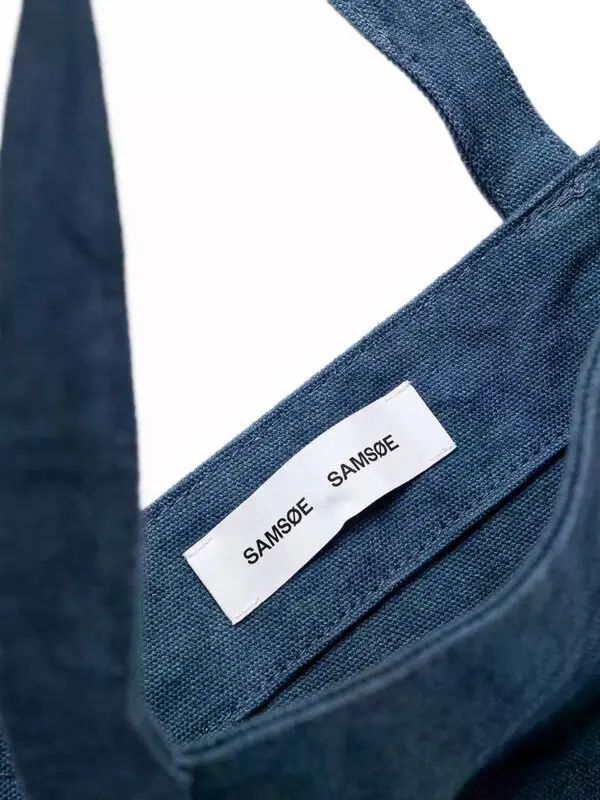SAMSOE SAMSOE Logo-print Canvas Tote Bag