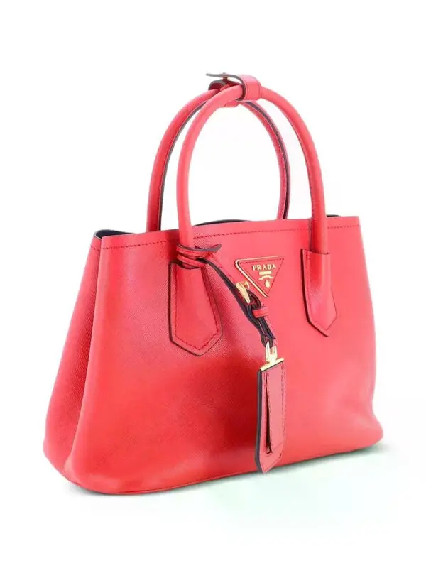 Prada Saffiano Leather Mini Tote Bag - Red