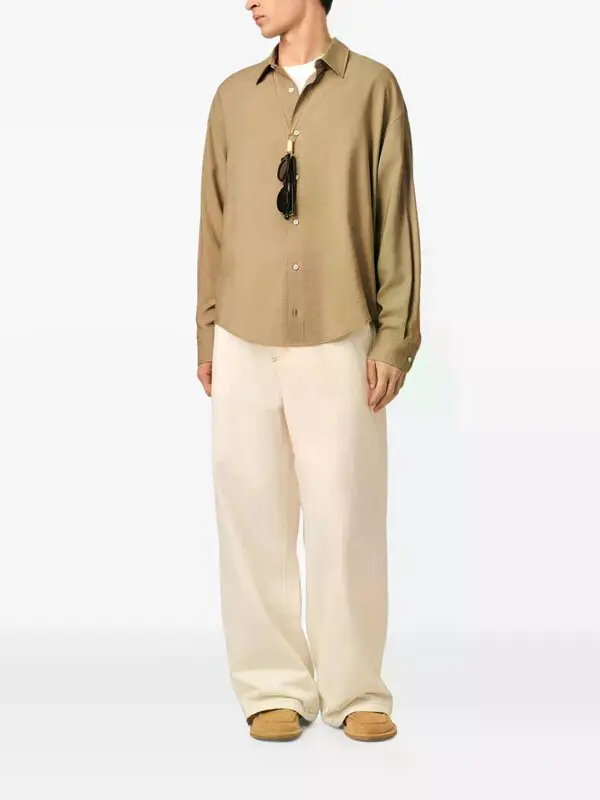 AMI Paris Boxy Viscose Twill Shirt