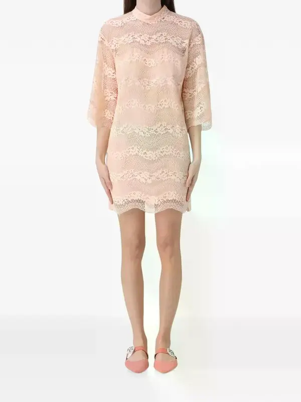 TWINSET Lace-panelled Shift Mini Dress - Pink