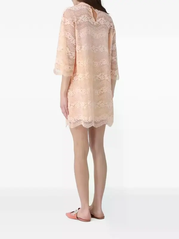 TWINSET Lace-panelled Shift Mini Dress