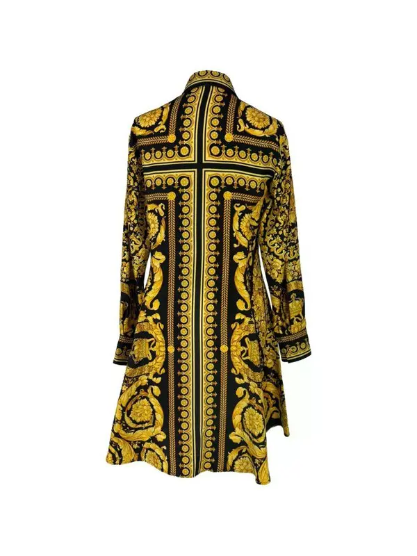 Versace Barocco-print Shirt Dress - Yellow
