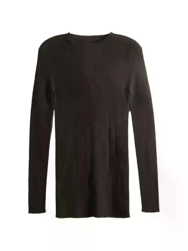 Rick Owens Ribbed-knit Long-line Sweater