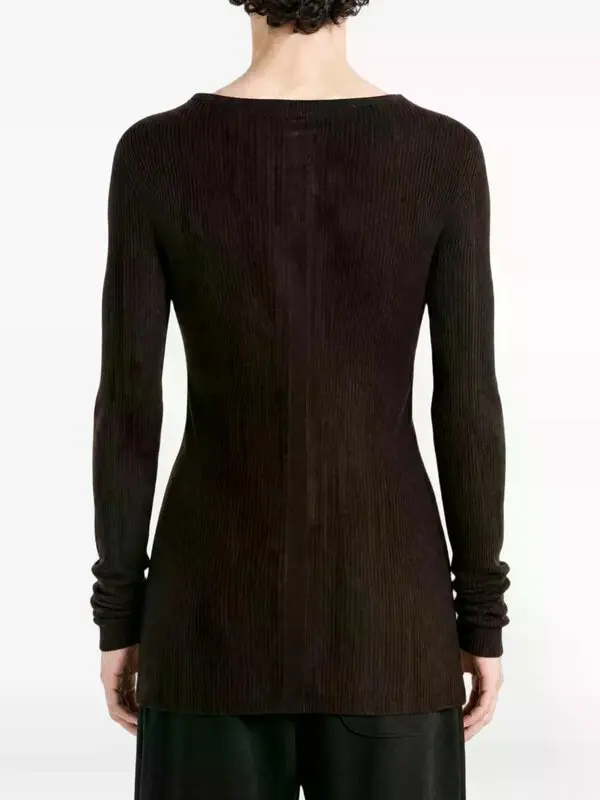 Rick Owens Ribbed-knit Long-line Sweater