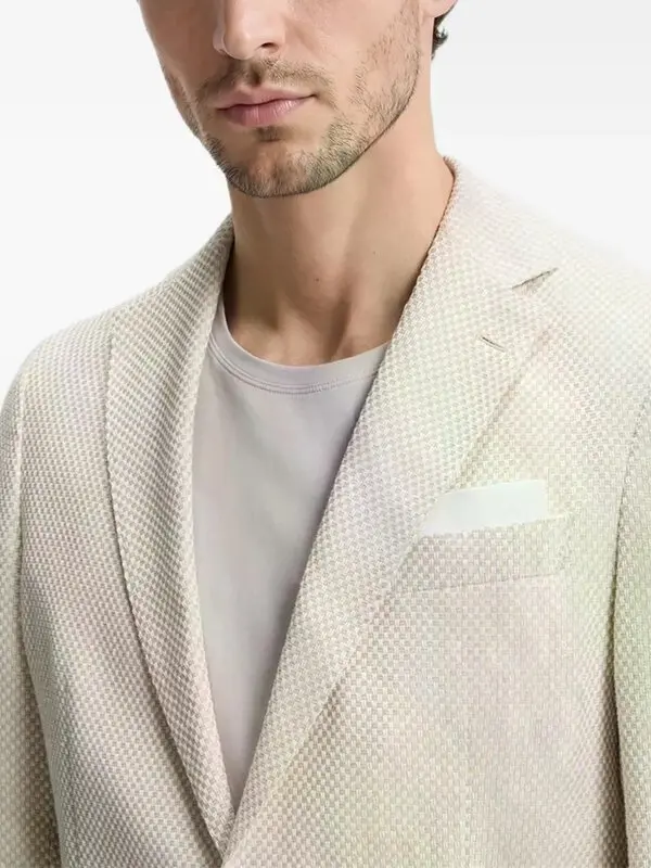 BOSS Patterned Slim-fit Jacket In A Cotton Blend
