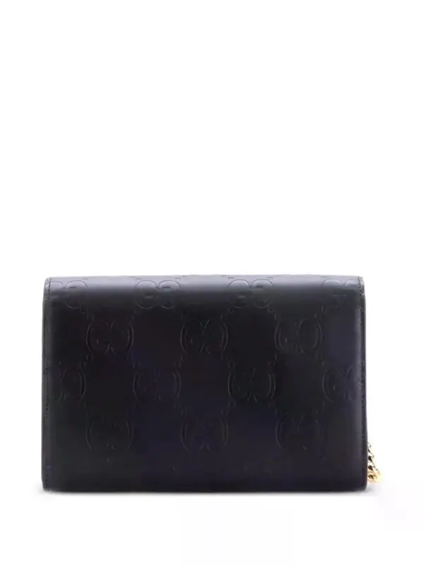 Gucci Envelope Wallet On Chain Guccissima Leather Shoulder Bag - Black