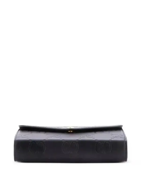 Gucci Envelope Wallet On Chain Guccissima Leather Shoulder Bag - Black