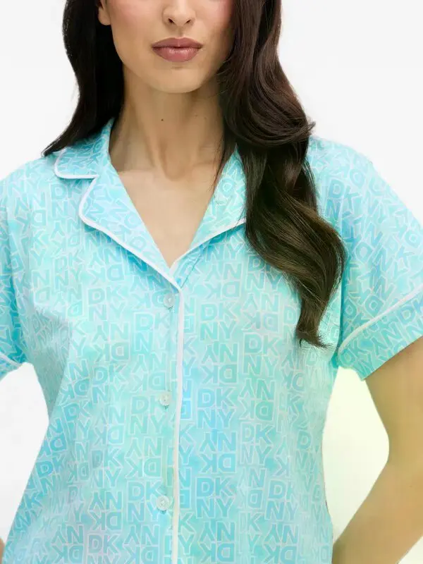 Dkny Logo-print Short-sleeved Pajamas