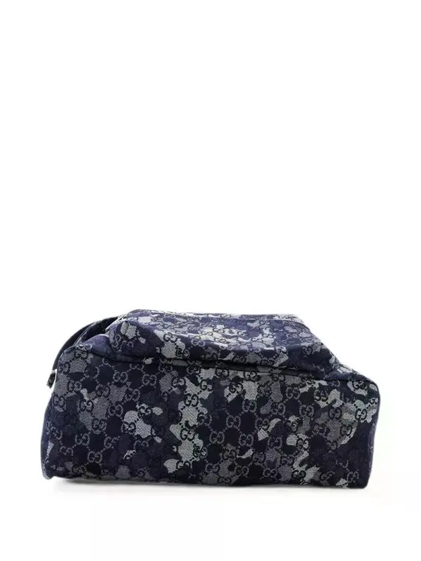 Gucci Zip Front Pocket Camouflage Gg Denim Backpack