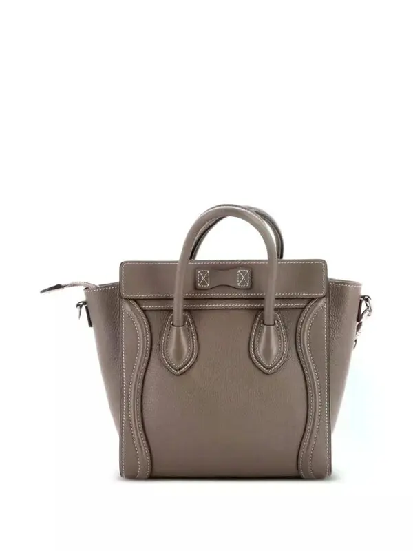 Celine Luggage Bag Grainy Leather Nano Crossbody Bag - Grey