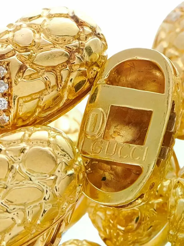Gucci 18k Yellow Diamond Textured Jewelry Set