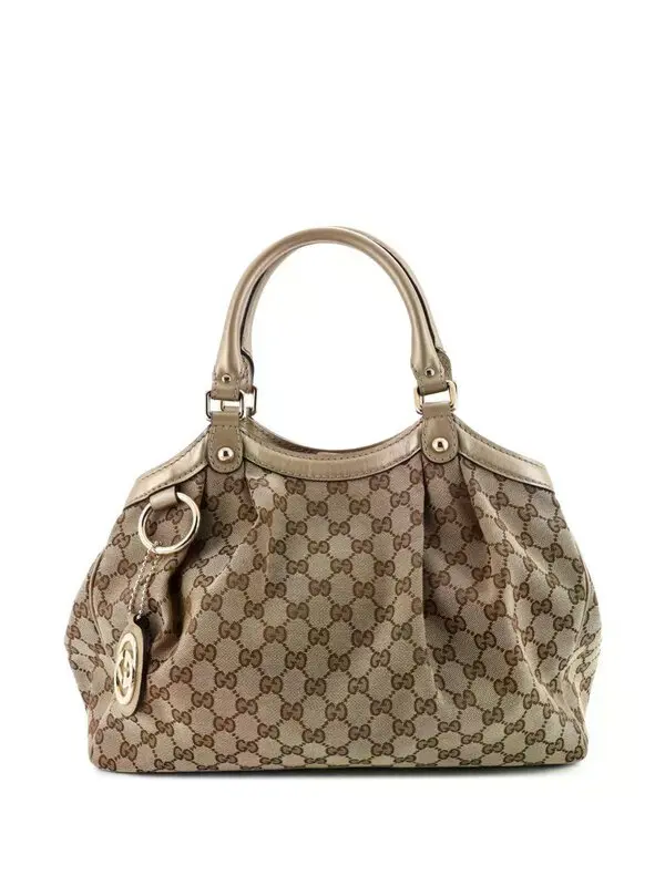 Gucci Sukey Gg Canvas With Leather Medium Tote Bag - Brown