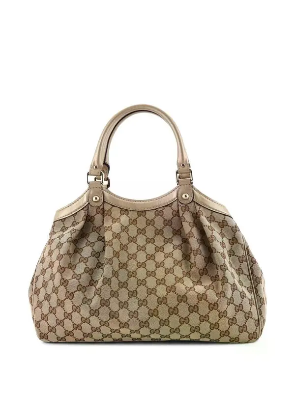 Gucci Sukey Gg Canvas With Leather Medium Tote Bag - Brown