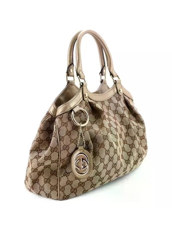 Gucci Sukey Gg Canvas With Leather Medium Tote Bag - Brown