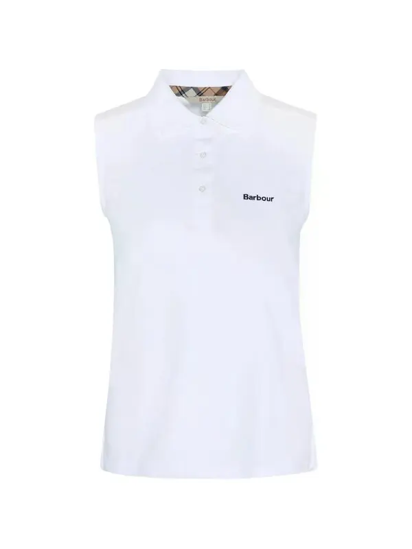 Barbour Bowford Sleeveless Polo Top - White
