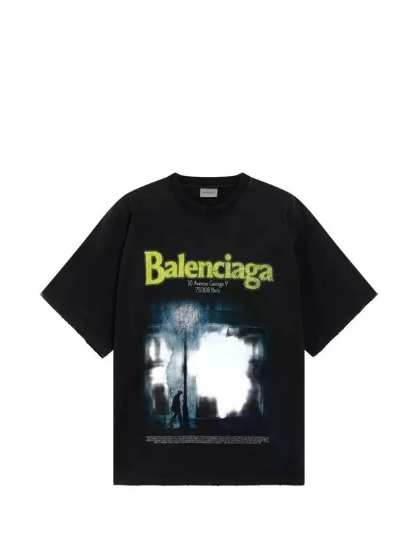 Balenciaga Graphic-print Oversized T-shirt - Black