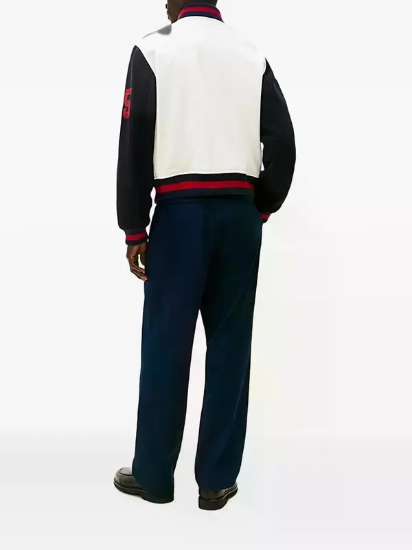 Tommy Hilfiger Logo Appliqué Leather Jacket